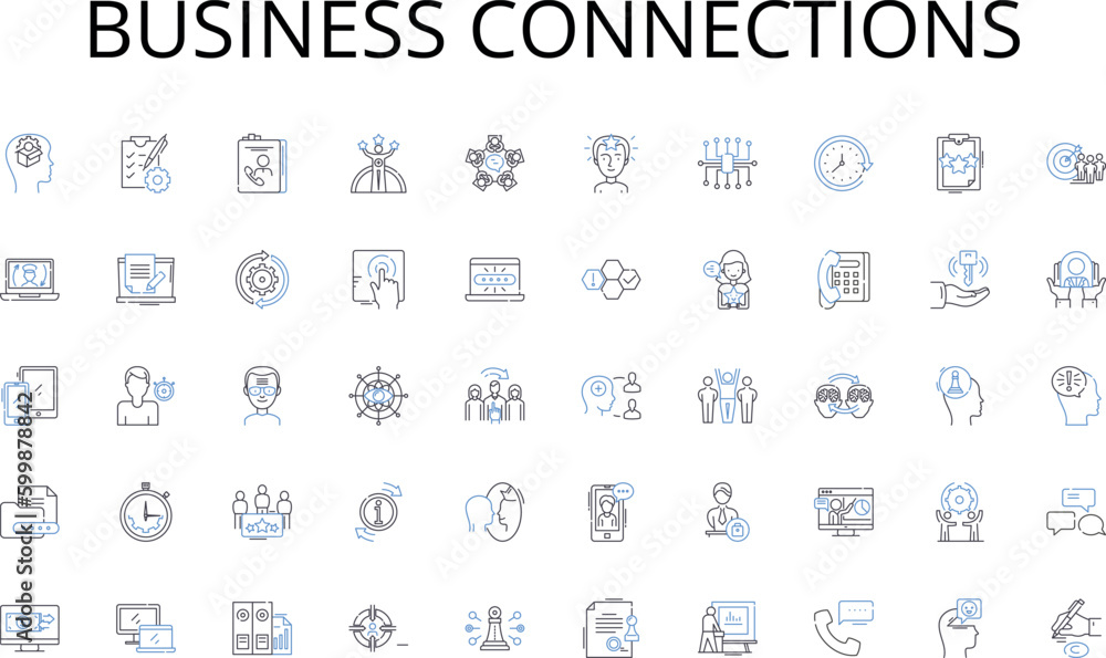 Business connections line icons collection. Ideation, Planning, Scoping ...