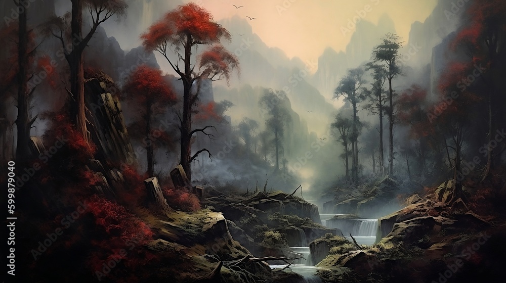 spooky Landscape Stock Illustration | Adobe Stock