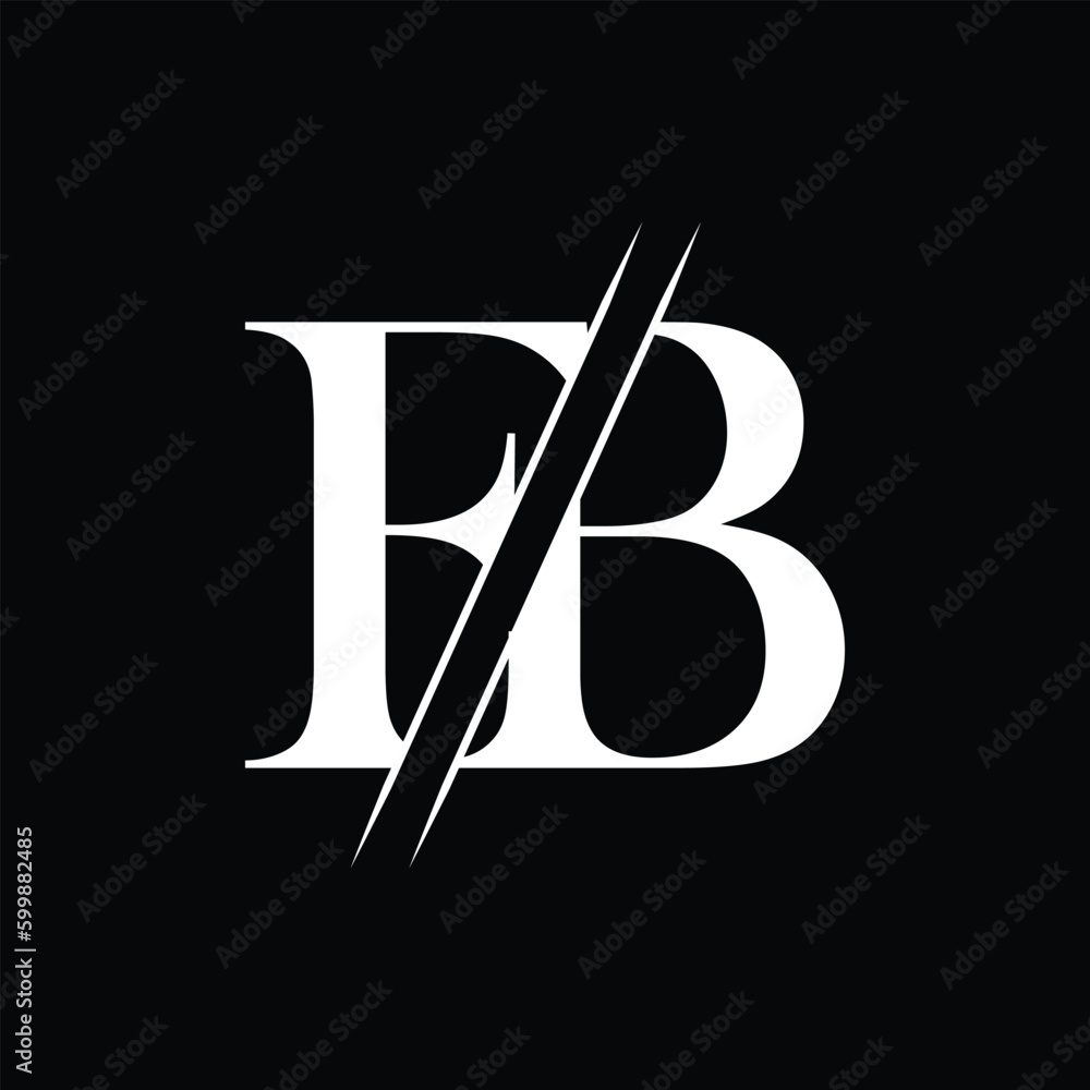 FB letter logo design template elements. FB letter vector logo. Stock ...