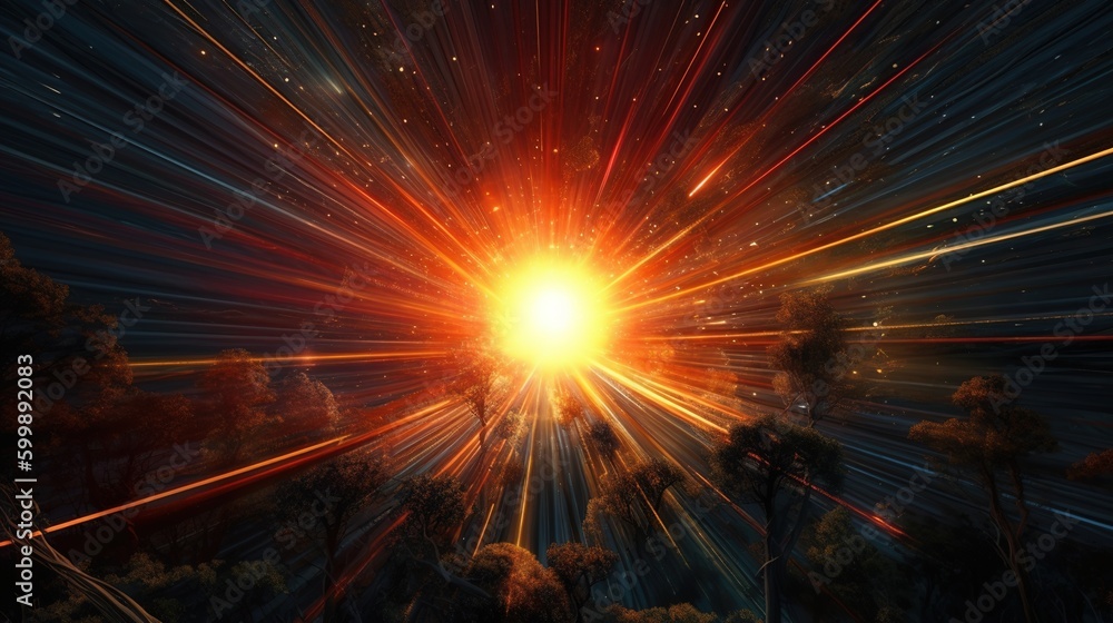 High-energy particles explosion. Star explosion with particles. Star ...