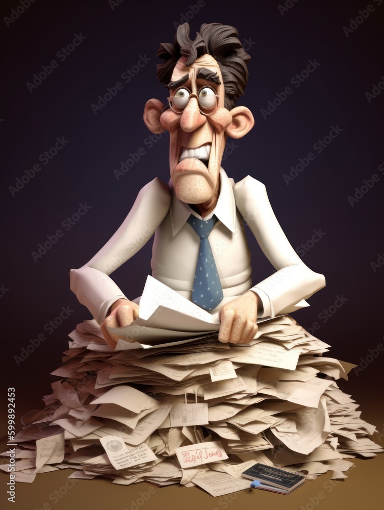 Papers Overload: The Hilarious Struggles of a Desperate Businessman, 3D ...