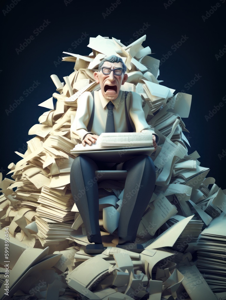 Papers Overload: The Hilarious Struggles of a Desperate Businessman, 3D ...