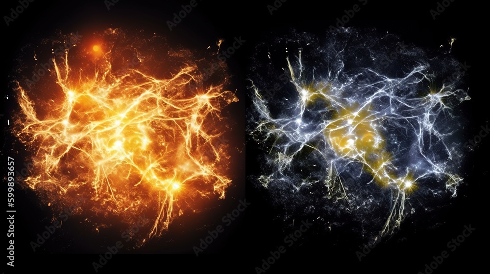 High-energy particles explosion. Star explosion with particles. Star ...