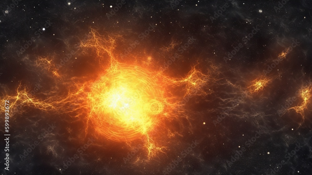 High-energy particles explosion. Star explosion with particles. Star ...