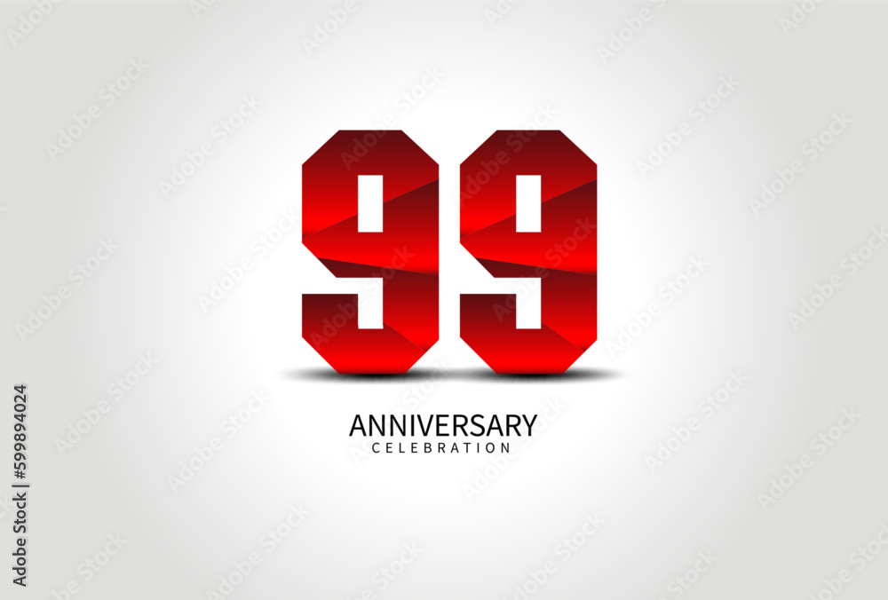 Vetor de 99 Year Anniversary Celebration Logo red vector, 99 Number ...