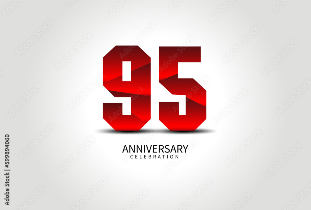 95 Year Anniversary Celebration Logo red vector, 95 Number Design, 95th ...