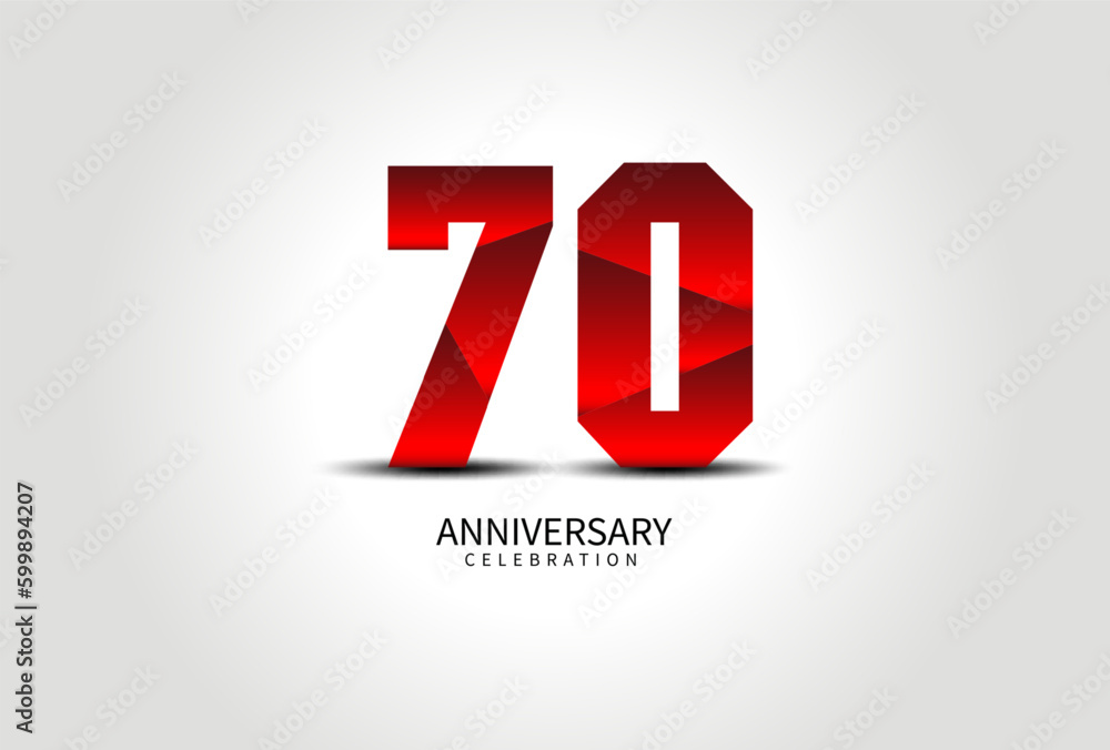 Vetor de 70 Year Anniversary Celebration Logo red vector, 70 Number ...