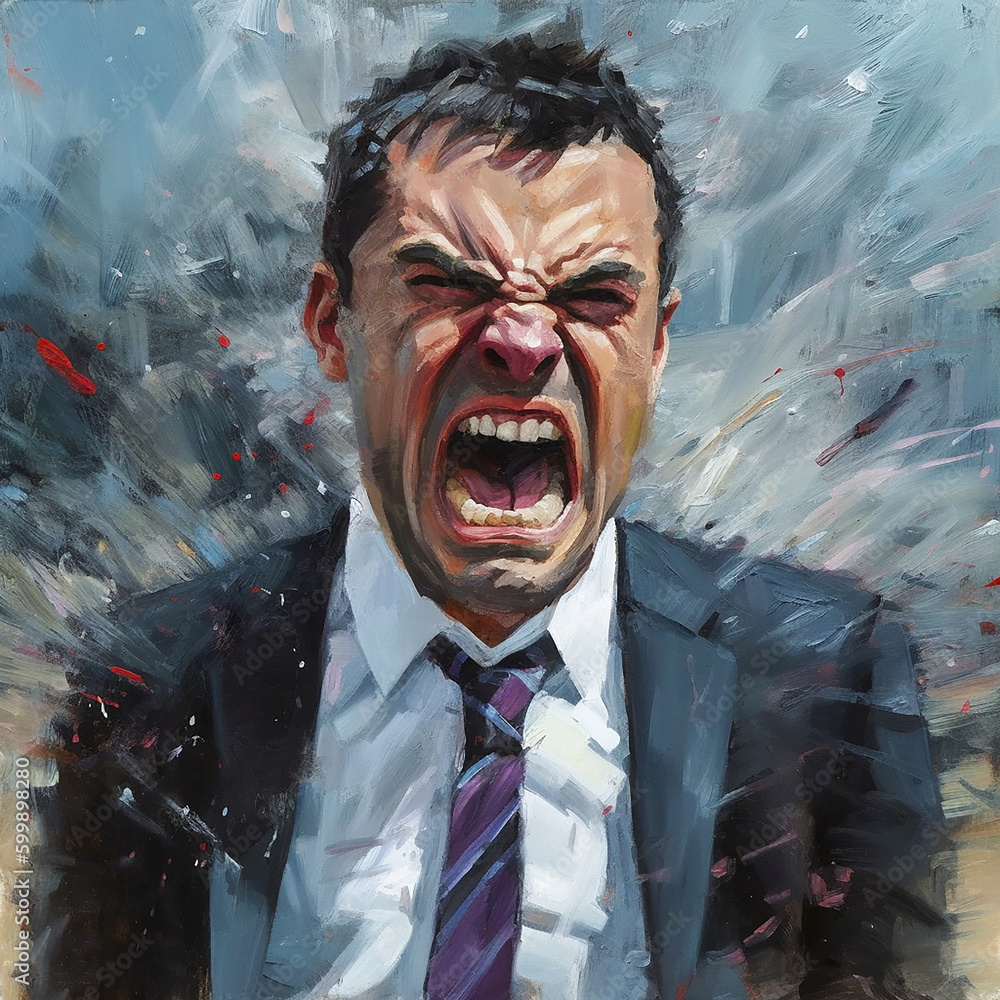 Frustrated Man Painting