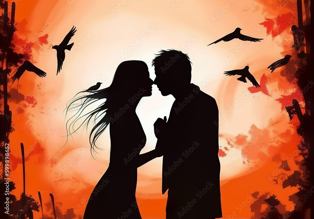 Representation of love, romance and wedding. For invitation, greeting ...
