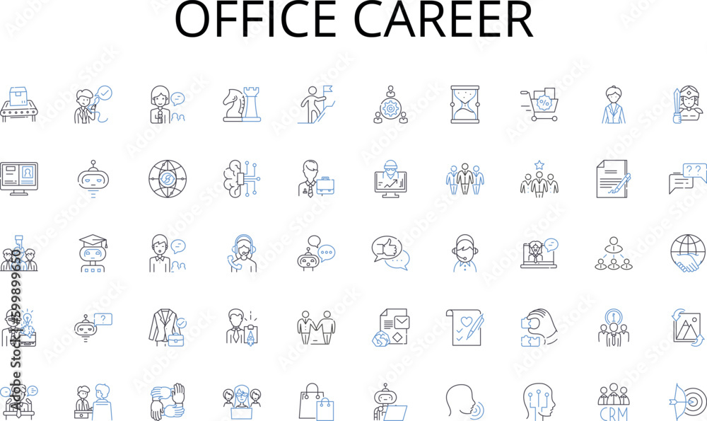 Office career line icons collection. Length, Span, Period, Term ...