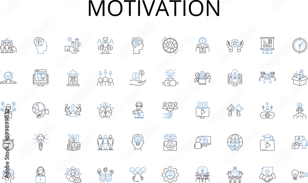 Motivation line icons collection. Typography, Layout, Navigation ...