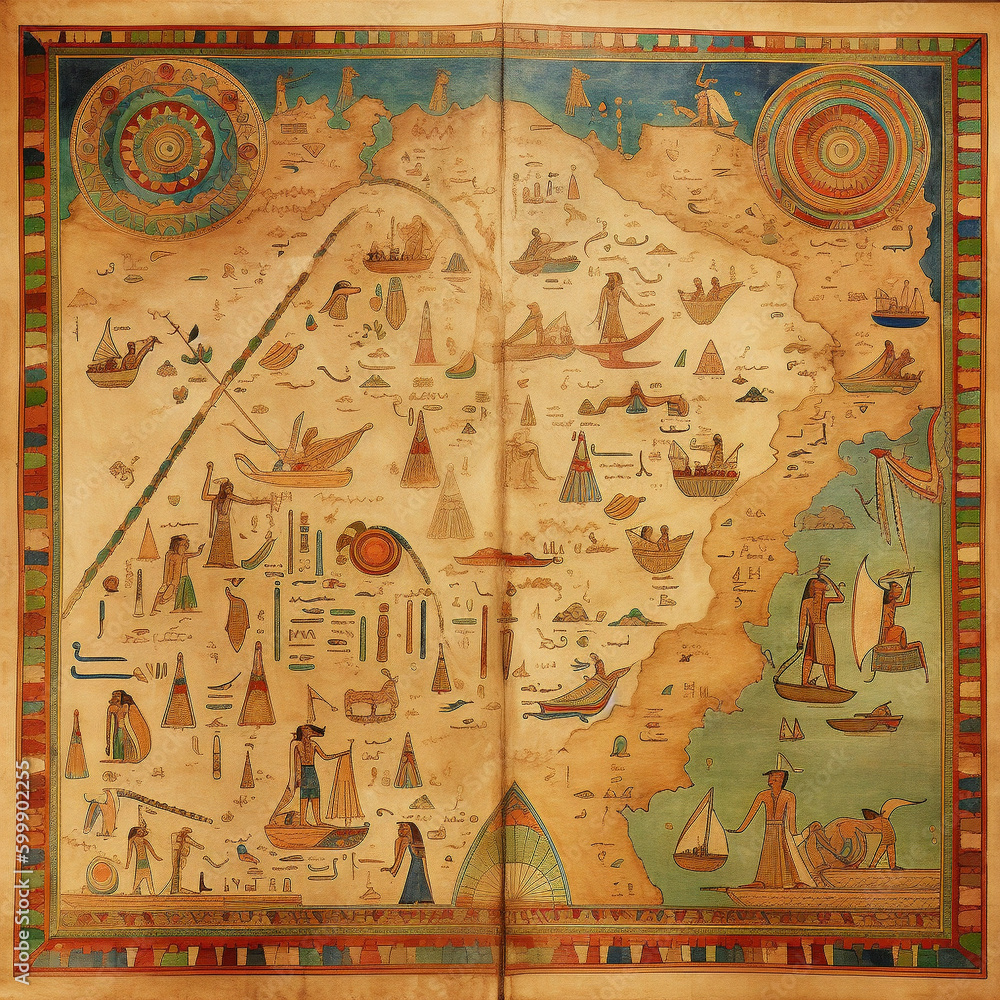 Reverse map, Egyptian literature, treasure map, ancient literature ...