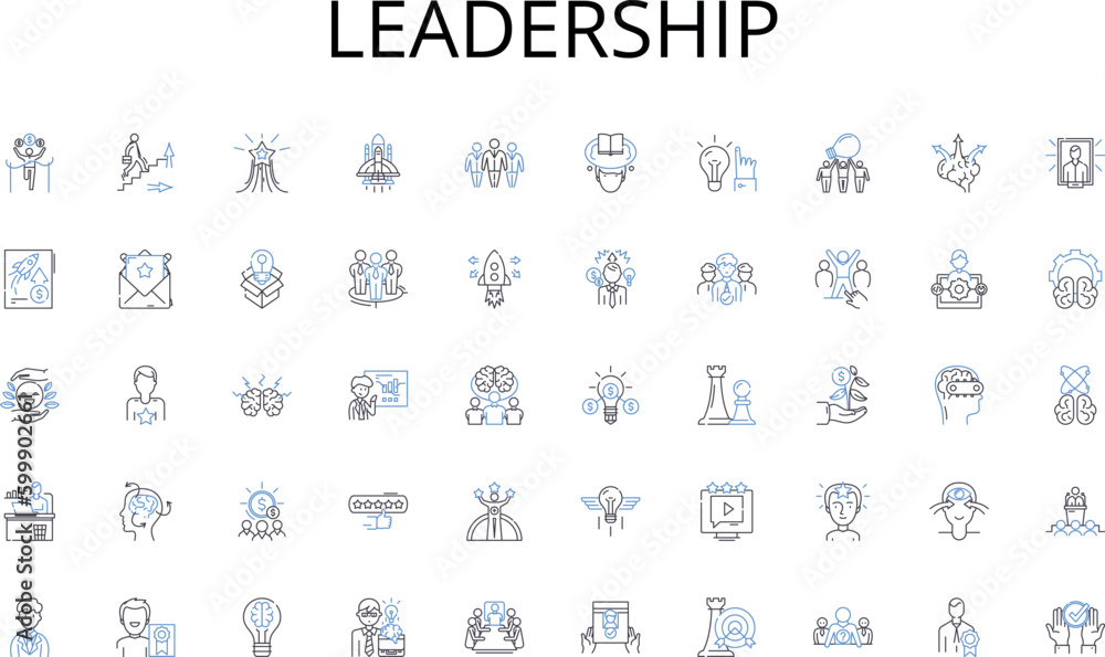 Leadership line icons collection. Kaizen, Continuous improvement ...