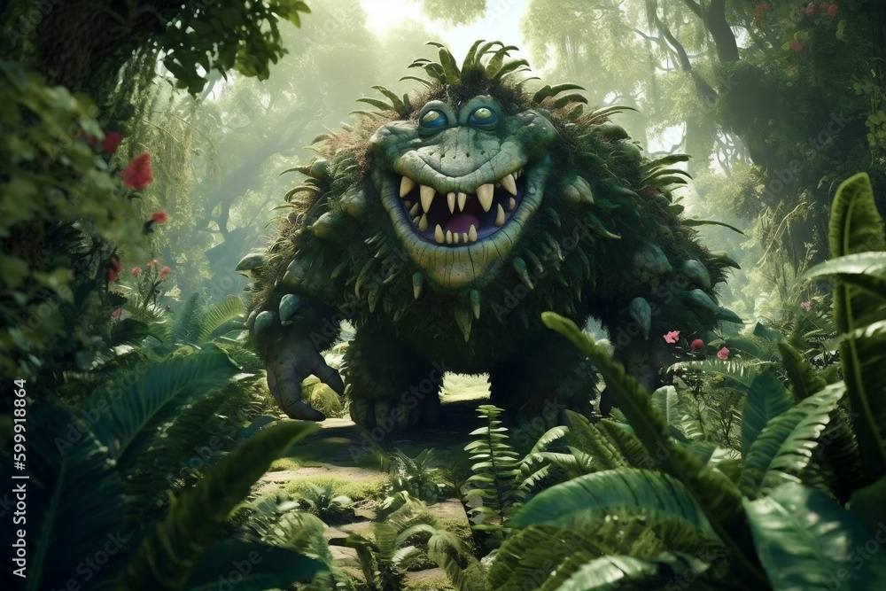 Realistic Illustration of Unique Forest Monsters for Digital Posters ...