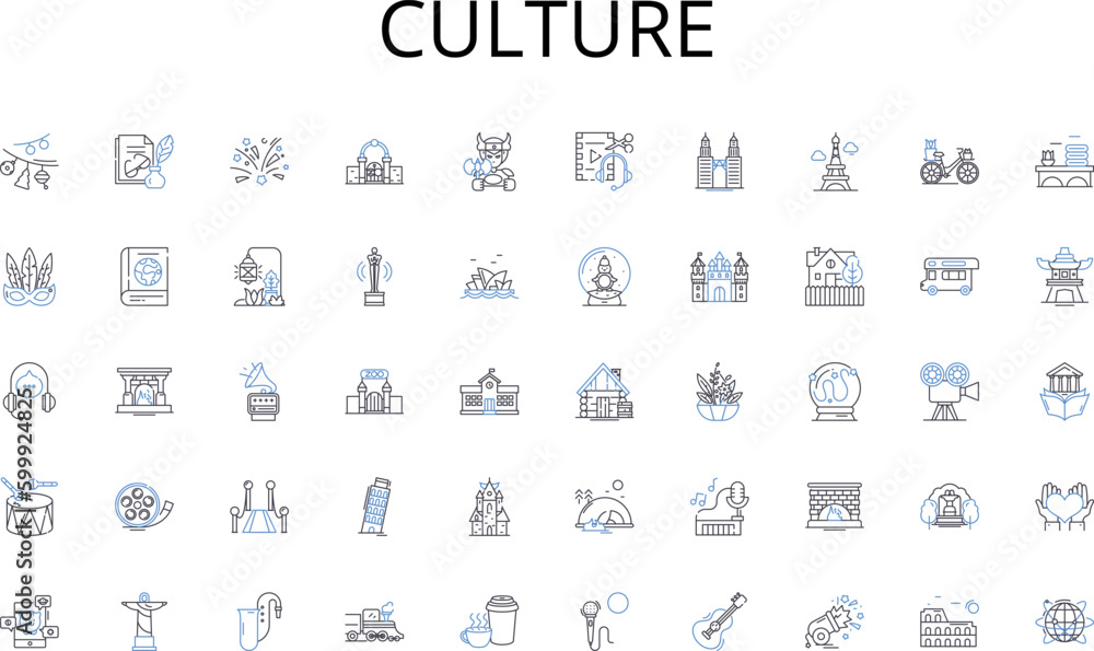 Culture Line Icons Collection Ios Android Reactnative Flutter Swift Kotlin Java Vector