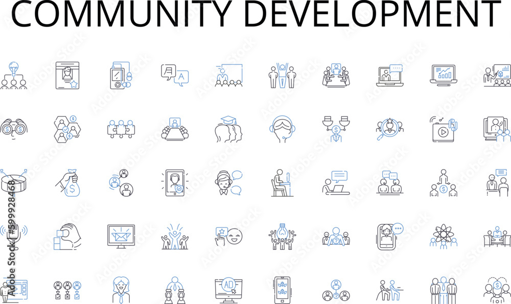 community development line icons collection. Confidence, Determination ...