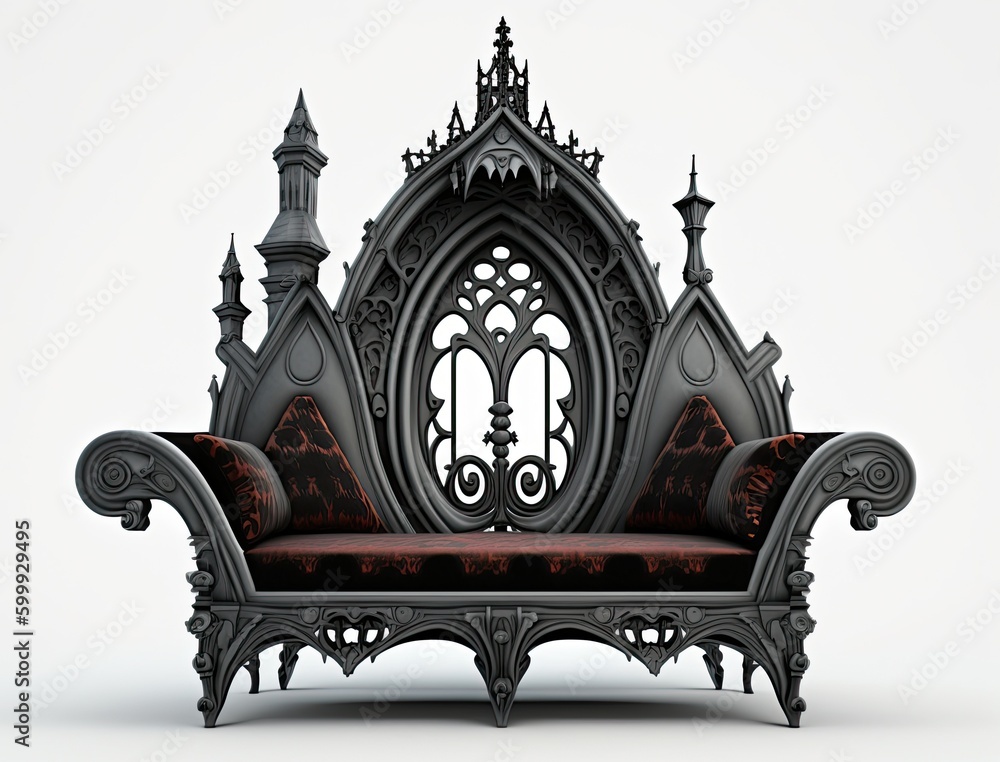 Luxury royal gothic vampire throne isolated on a white background ...