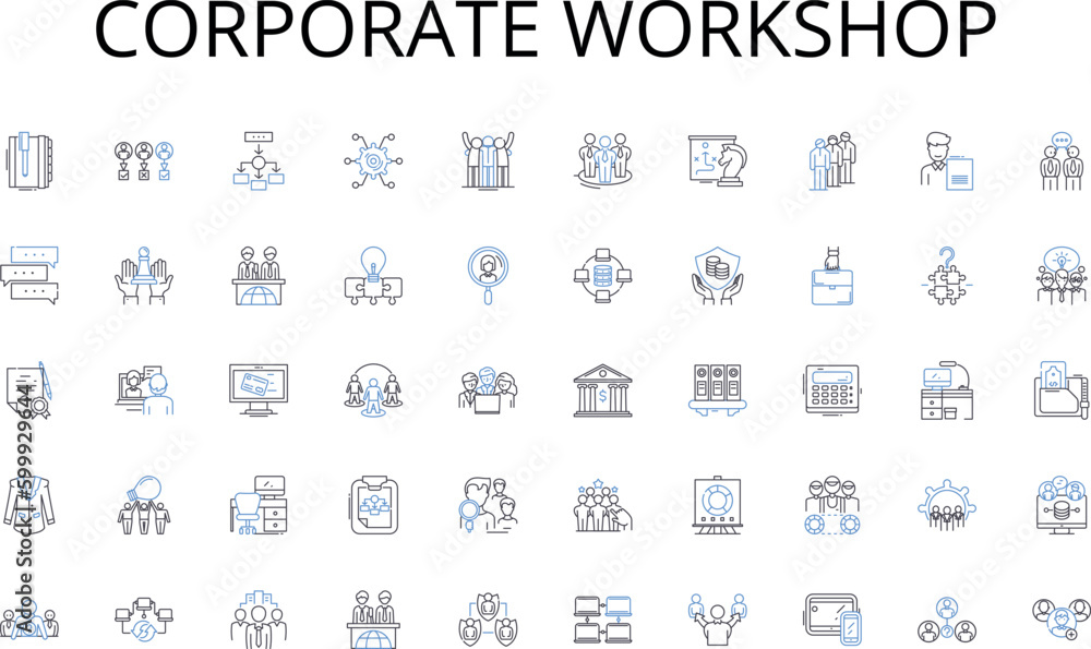 Corporate workshop line icons collection. Persuasive, Compelling ...