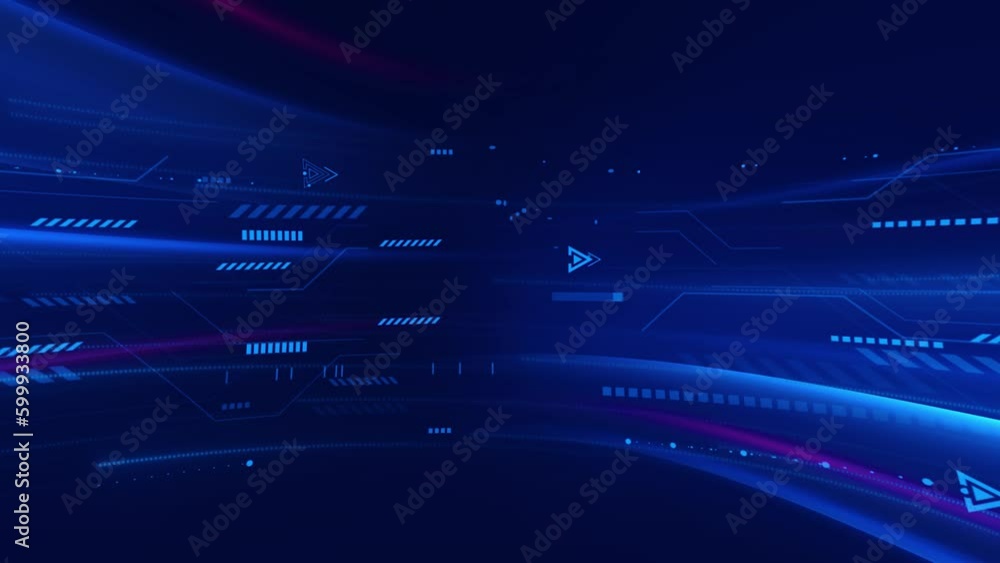 Animated abstract technology background. futuristic cyberspace. Looped ...
