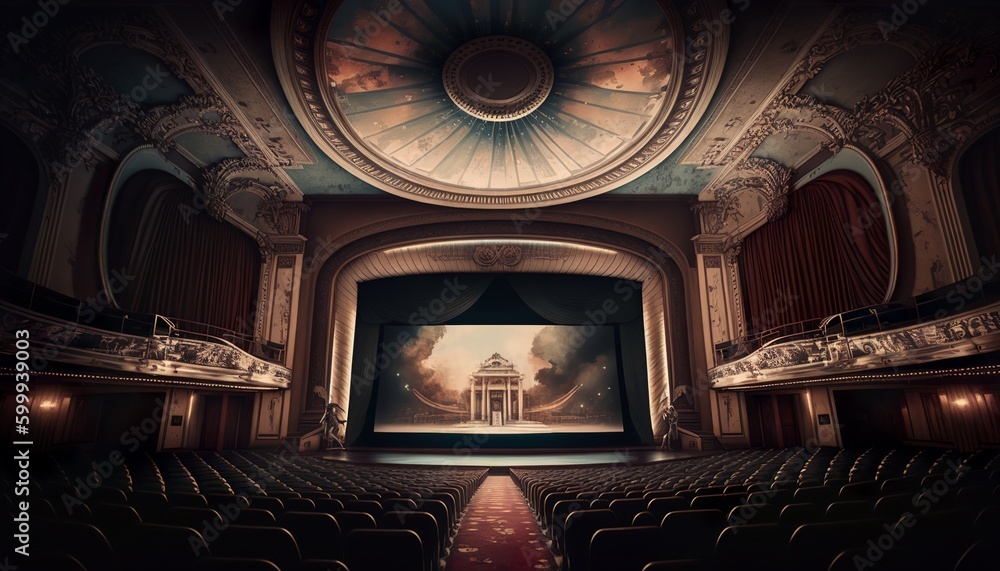 inside of a theater interior grand room illustration Stock Illustration ...