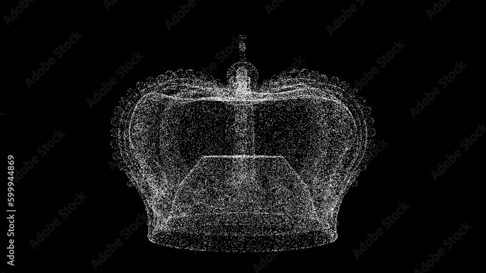 3D Imperial Crown on black background. Object made of shimmering ...