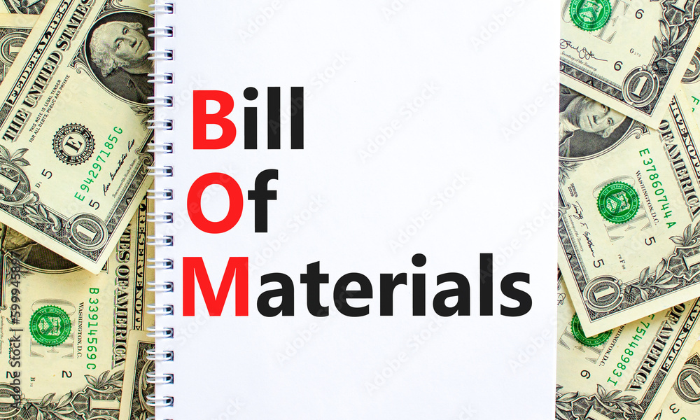 BOM bill of materials symbol. Concept words BOM bill of materials on ...