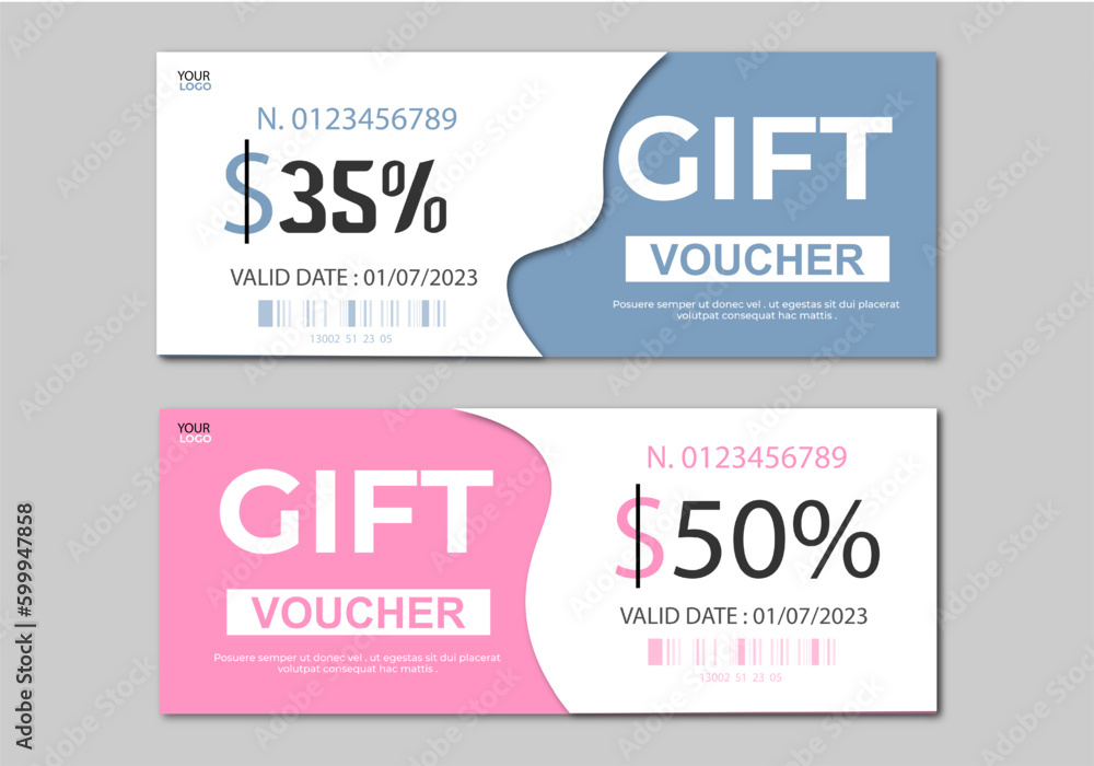 Vetor de Free vector gift voucher template design do Stock | Adobe Stock
