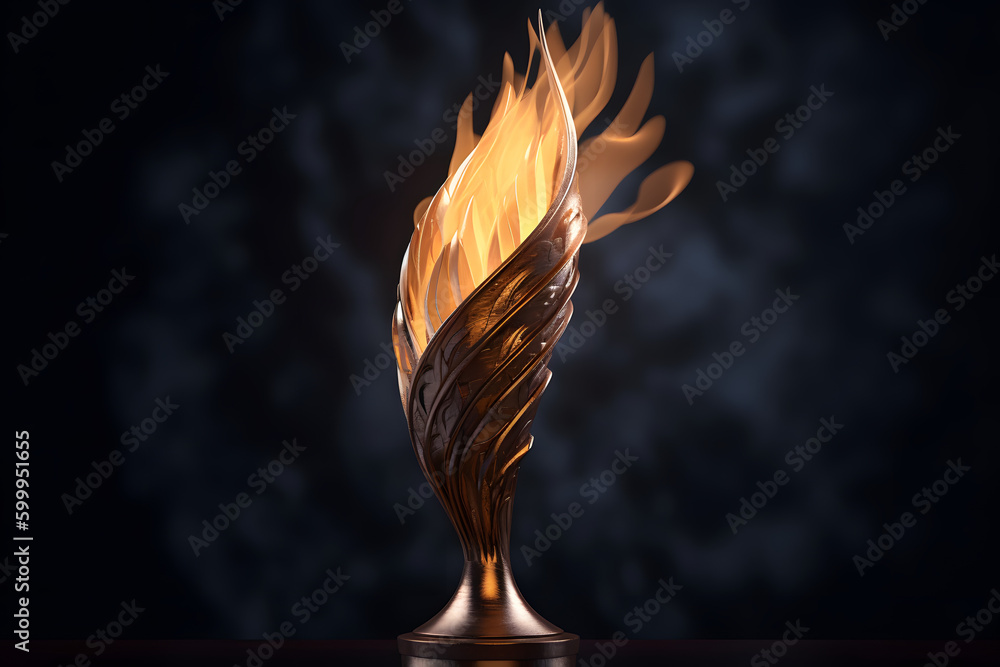 Lighting the Way: A Glowing Olympic Flame Against a Dark Background ...