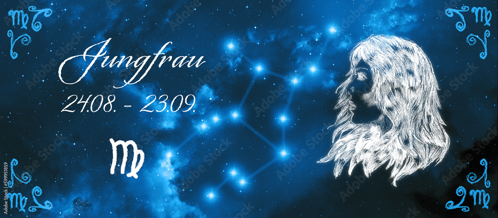 Beautiful representation of the zodiac sign virgo with a hand-made ...