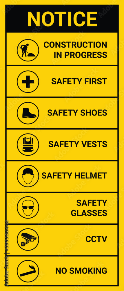 Vector safety signs vector icons set Stock Vector | Adobe Stock