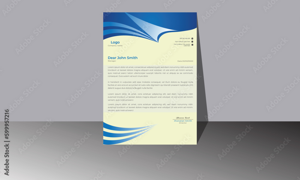 Professional letterhead template design for business projects and used ...