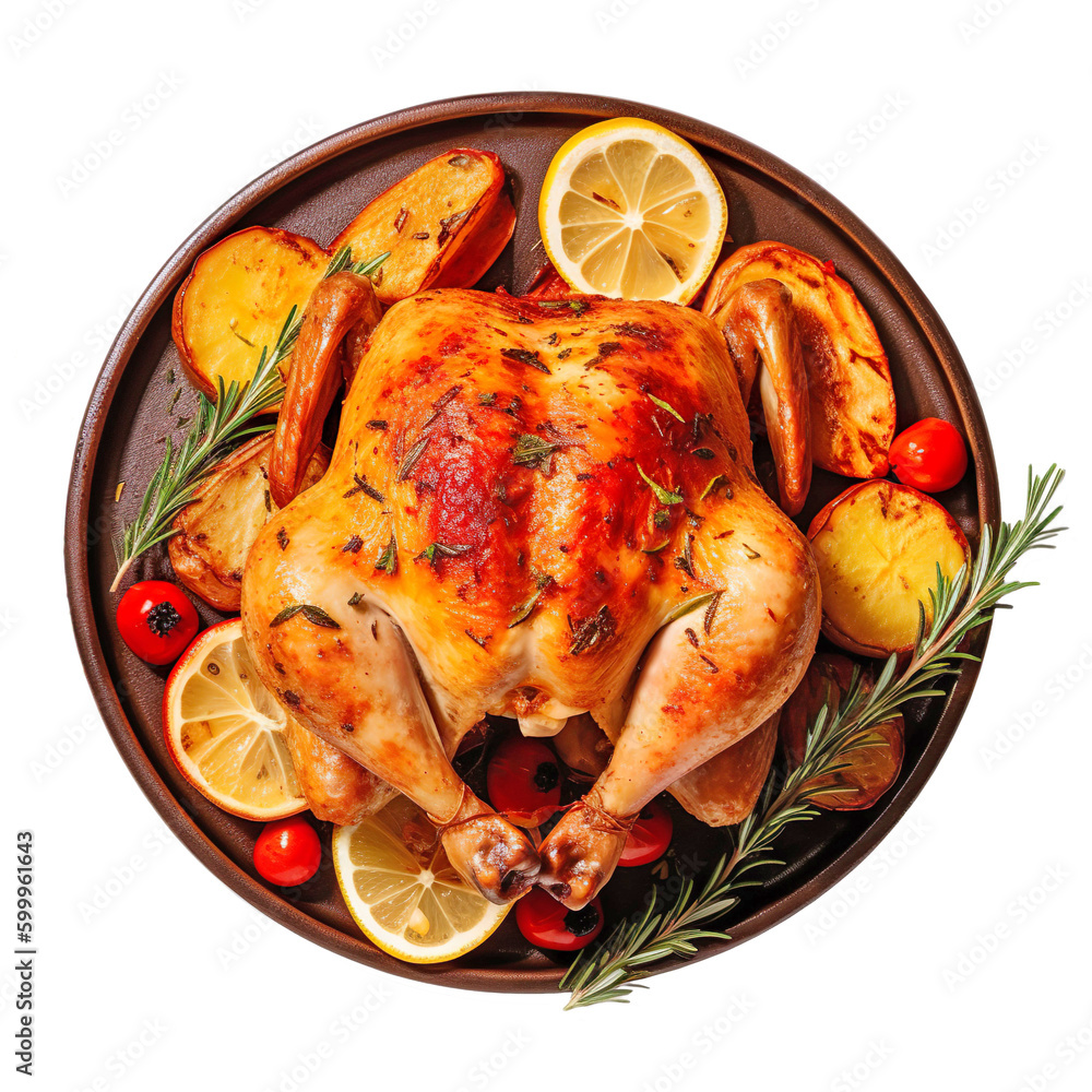 Roasted Chicken: A Graphic Design Masterpiece Featuring Isolated ...