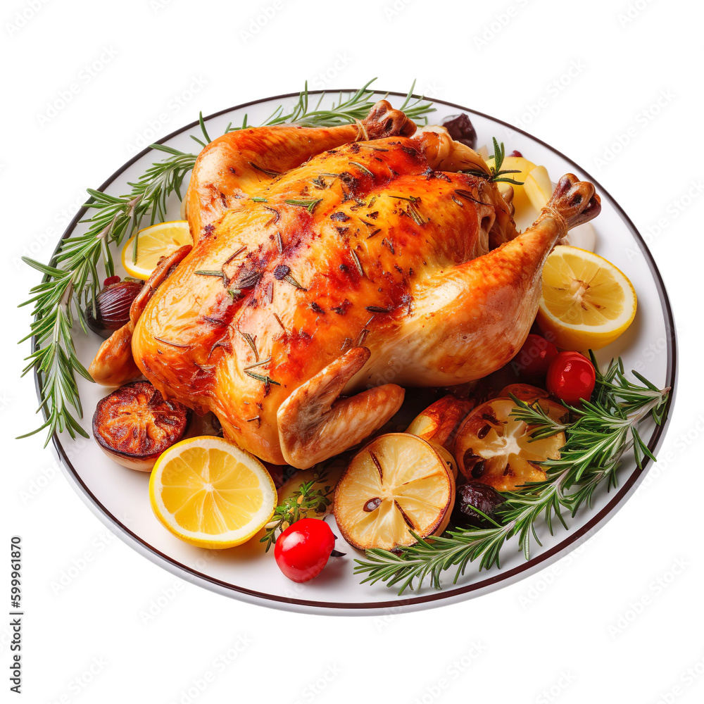 Roasted Chicken: A Graphic Design Masterpiece Featuring Isolated ...