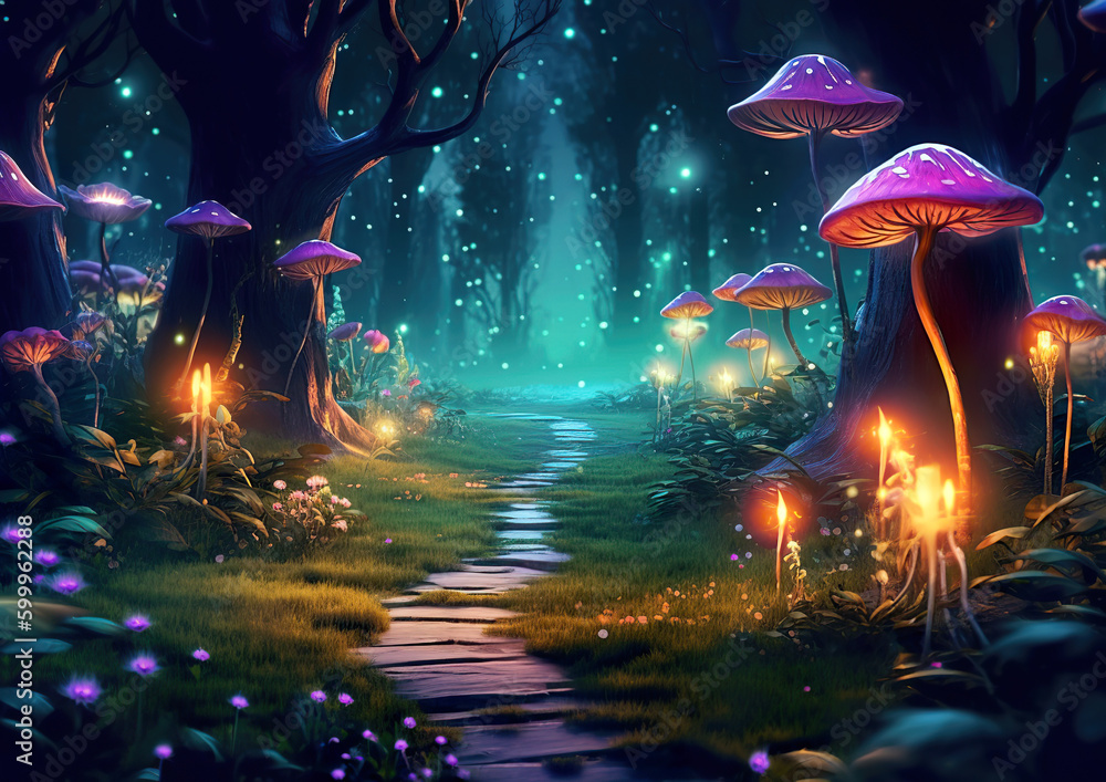 A path that leads to a separate world in the depths of the forest. Wonderful environment for ...