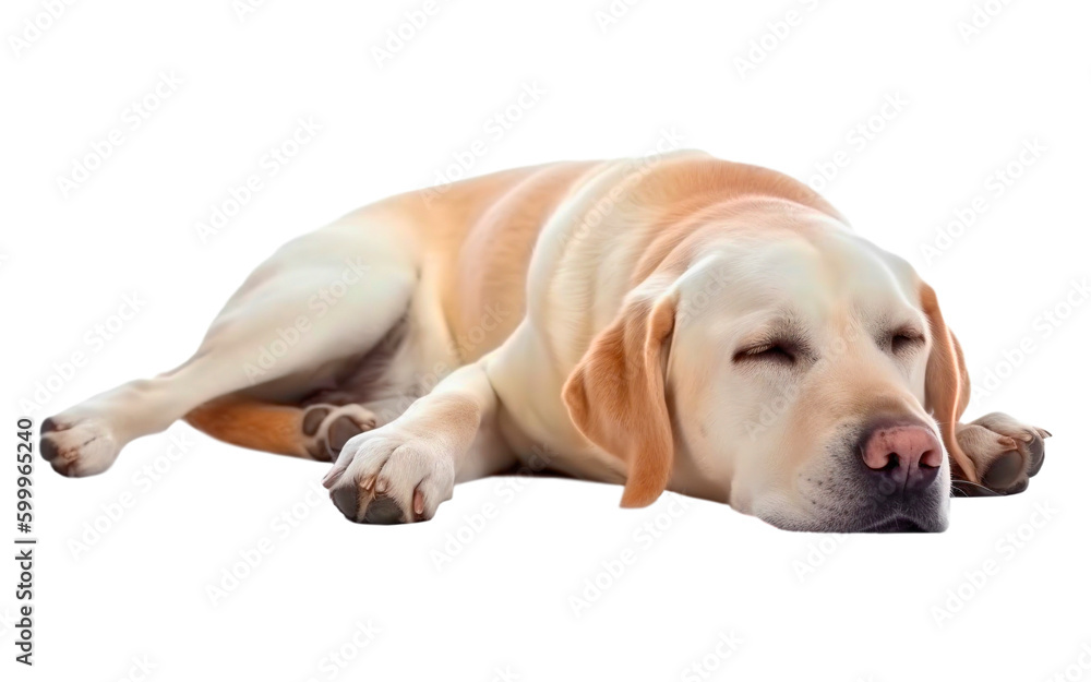 Sleepping labrador retriever on a transparent background. Generative AI ...