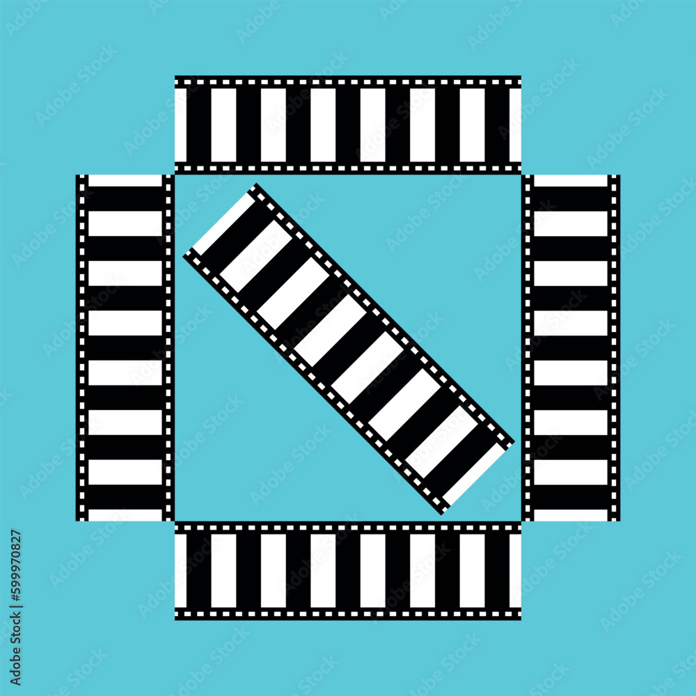 3d film reel strip set vector image. Film strip collection in different ...