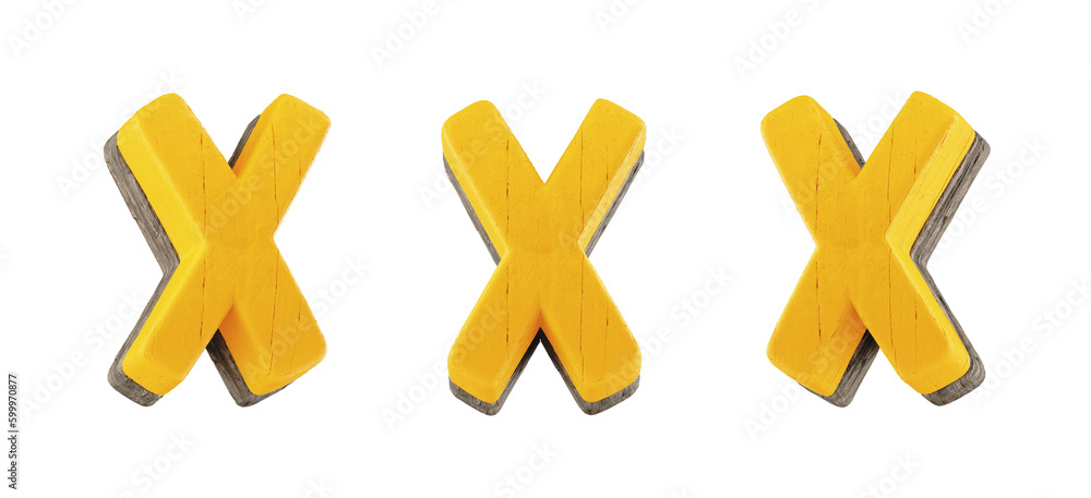3d alphabet, 3d letter X with wood texture, letter for festa junina, 3d ...