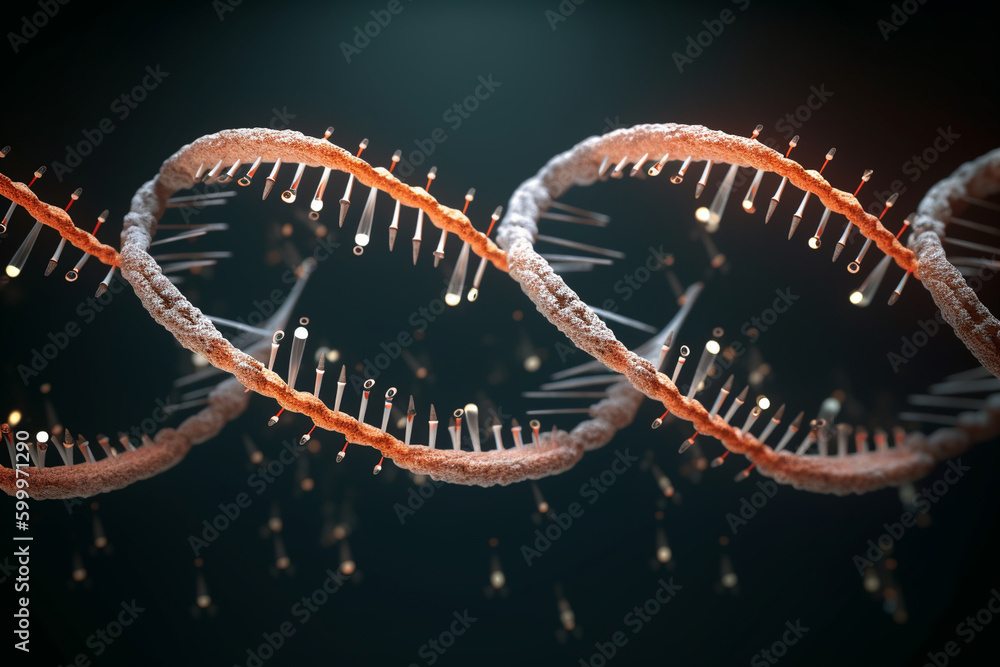 DNA replication process. DNA, background Generative AI Stock ...