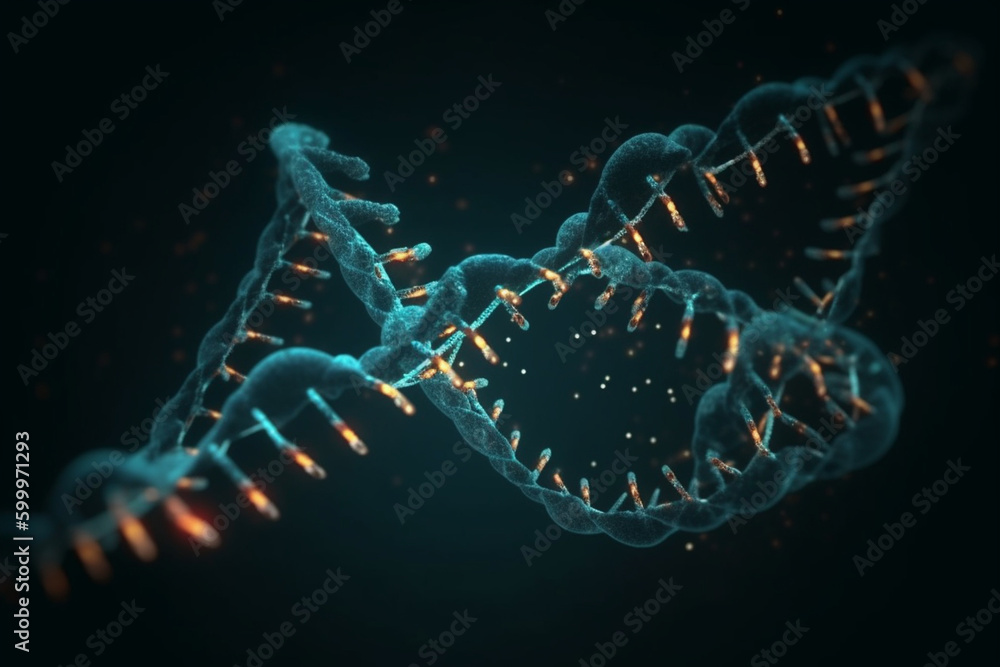 DNA replication process. DNA, background Generative AI Stock ...