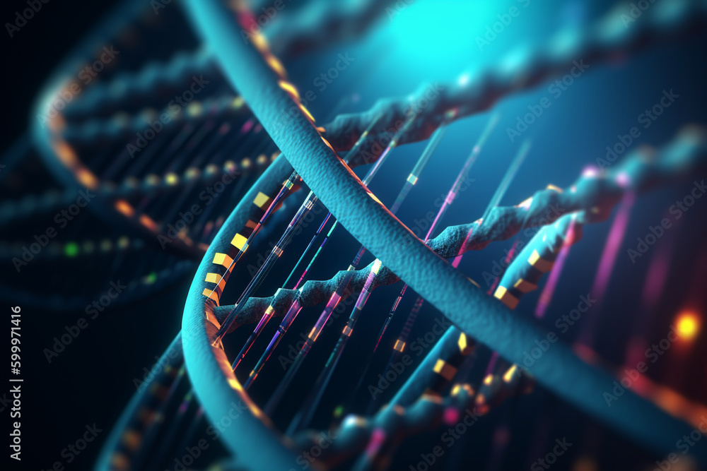 DNA transcription process. DNA, background Generative AI Stock ...