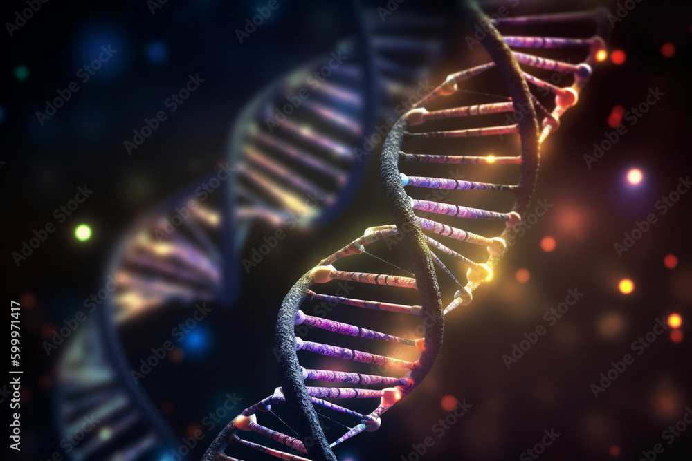 DNA methylation and epigenetics. DNA, background Generative AI Stock ...