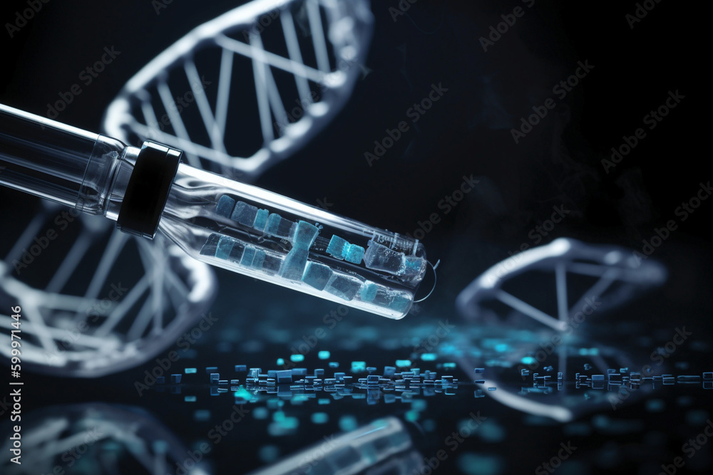 DNA vaccine development. DNA, background Generative AI Stock ...