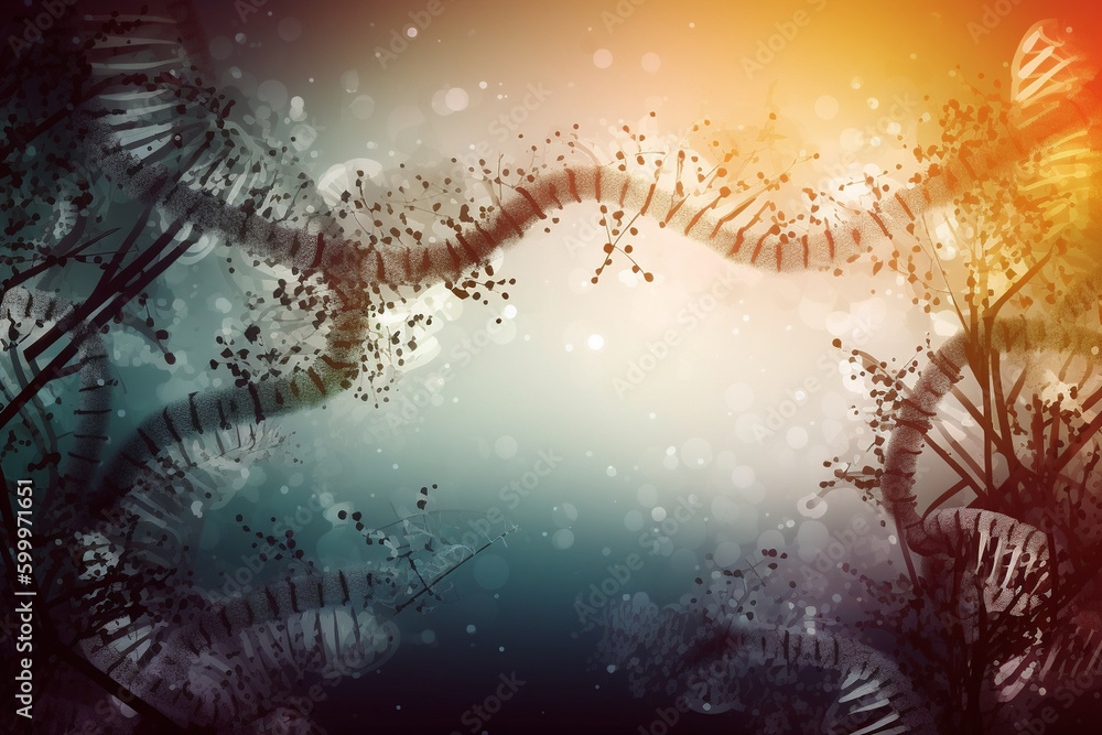 DNA barcoding and biodiversity. DNA, background Generative AI Stock ...