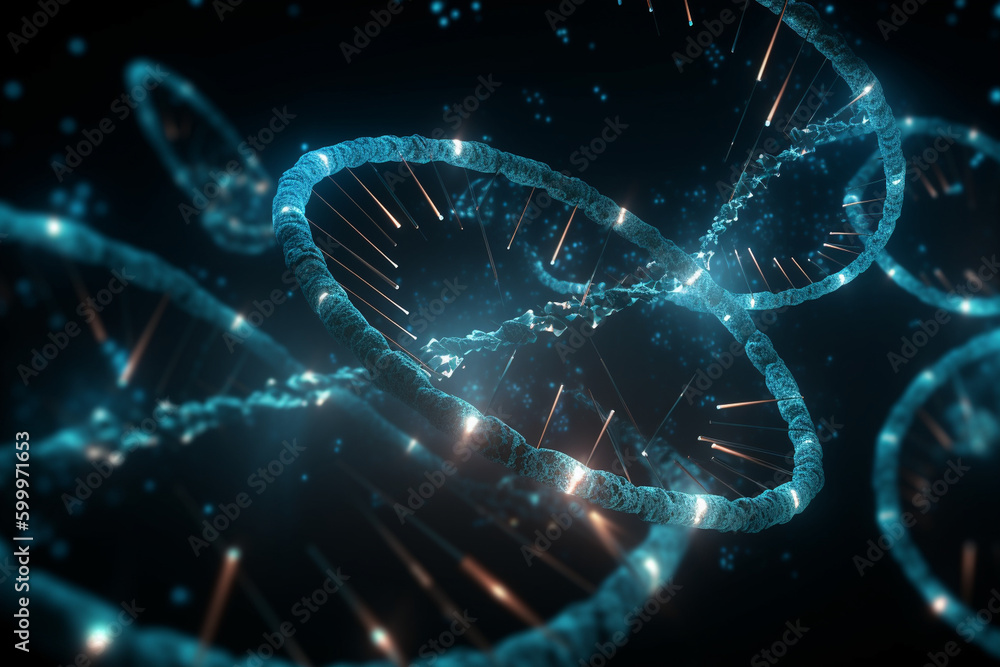 DNA and evolution. DNA, background Generative AI Stock Illustration ...