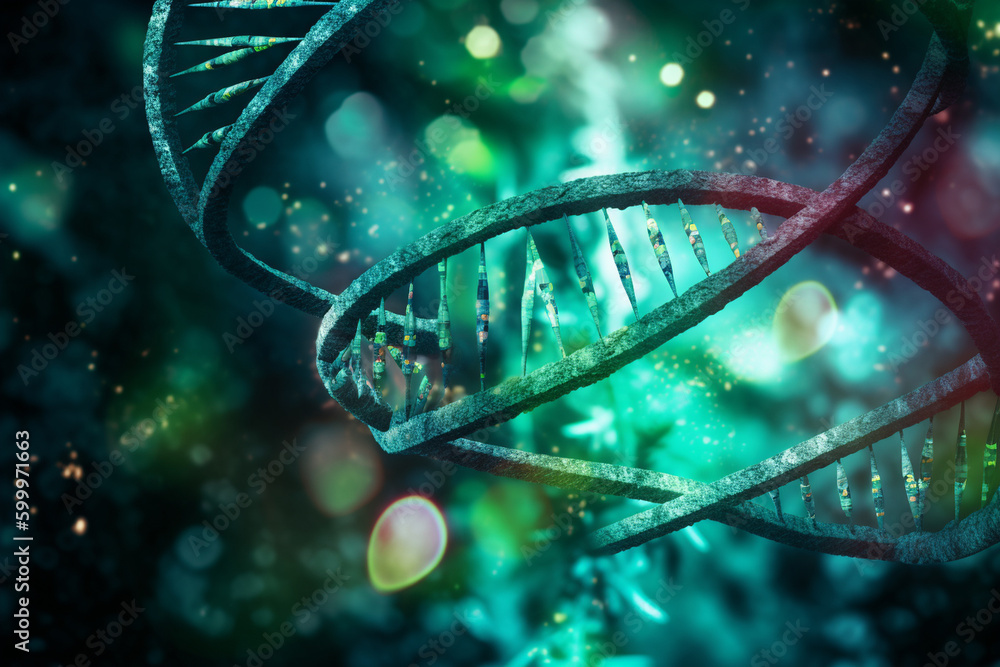 DNA barcoding and biodiversity. DNA, background Generative AI Stock ...