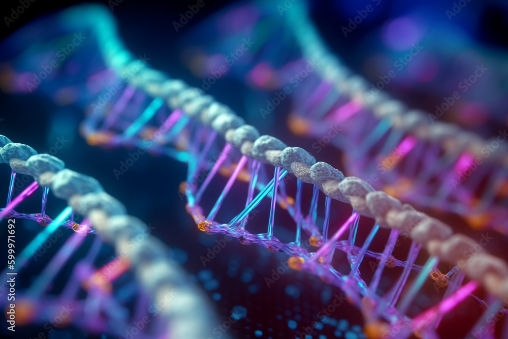 DNA and synthetic biology. DNA, background Generative AI Stock ...