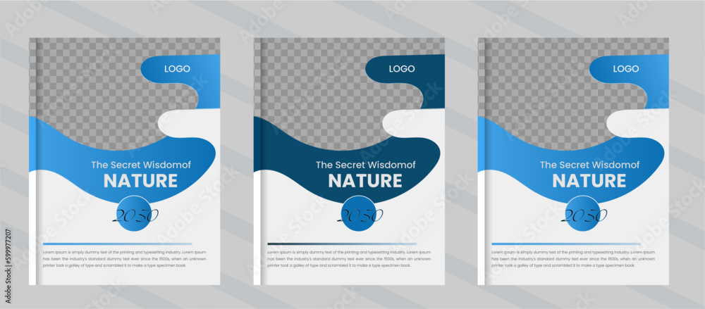 Natural book cover design . For invitation, flyer, poster, wedding and ...