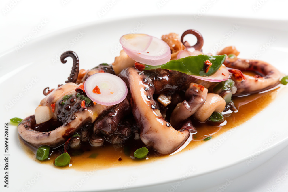Adobong Pusit - a squid dish cooked in classic adobo style, generative ...