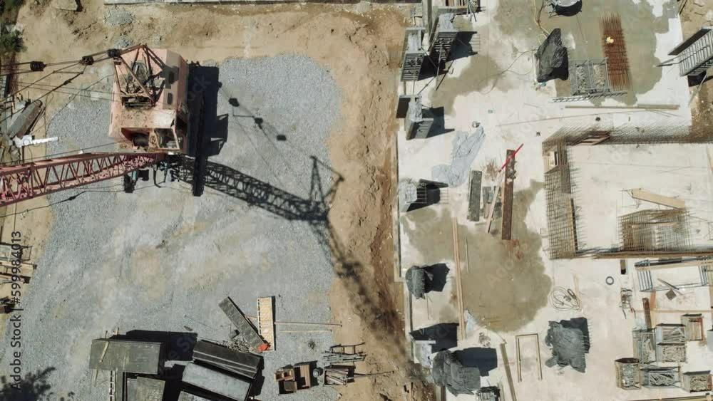 Multi-storey complex. Concrete building aerial view. Business project ...