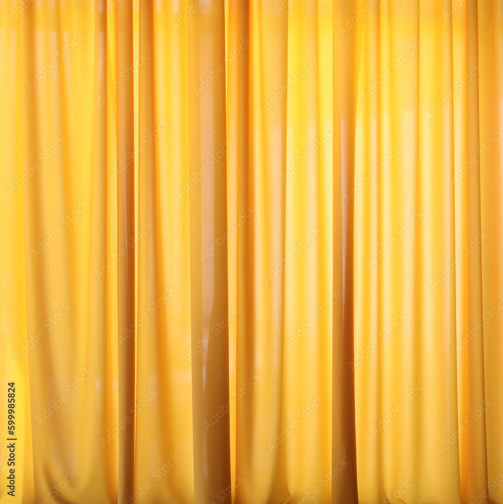 Beautiful simple yellow curtain with folds ripples background. Light ...